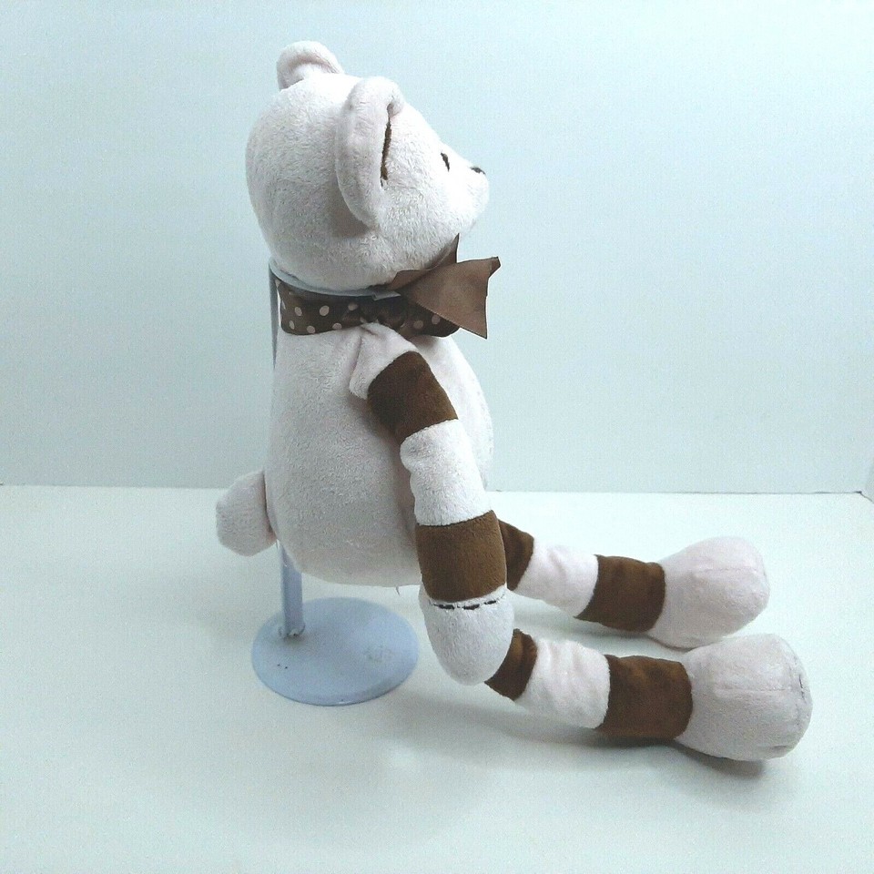 Bearington Baby Collection 16" Plush Teddy Bear Pink Brown Polka Dot ...