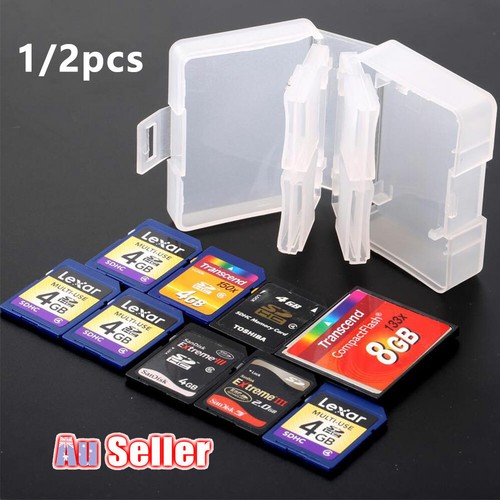 Memory Card Protection SDHC Clear Case Storage Holder 8 in1 Pro/Duo ...