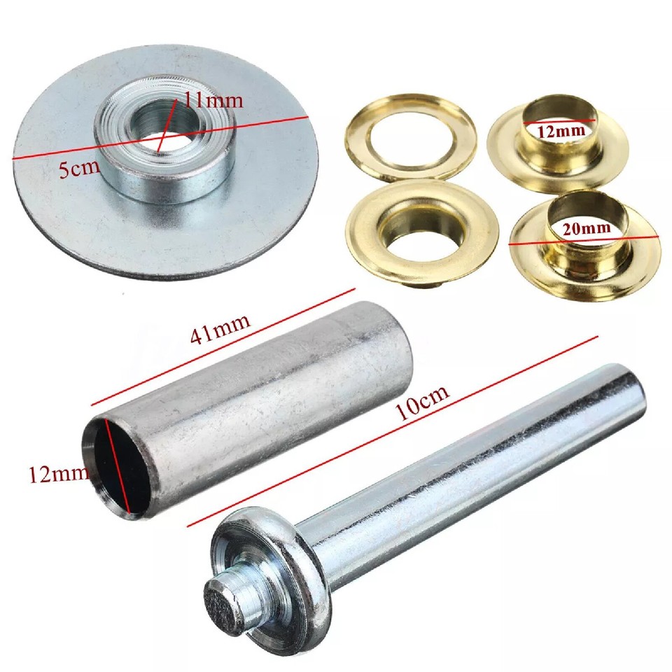 50x 12.5mm Tarpaulin Tent Eyelet Hole Repair Kit Punch Brass Coated ...