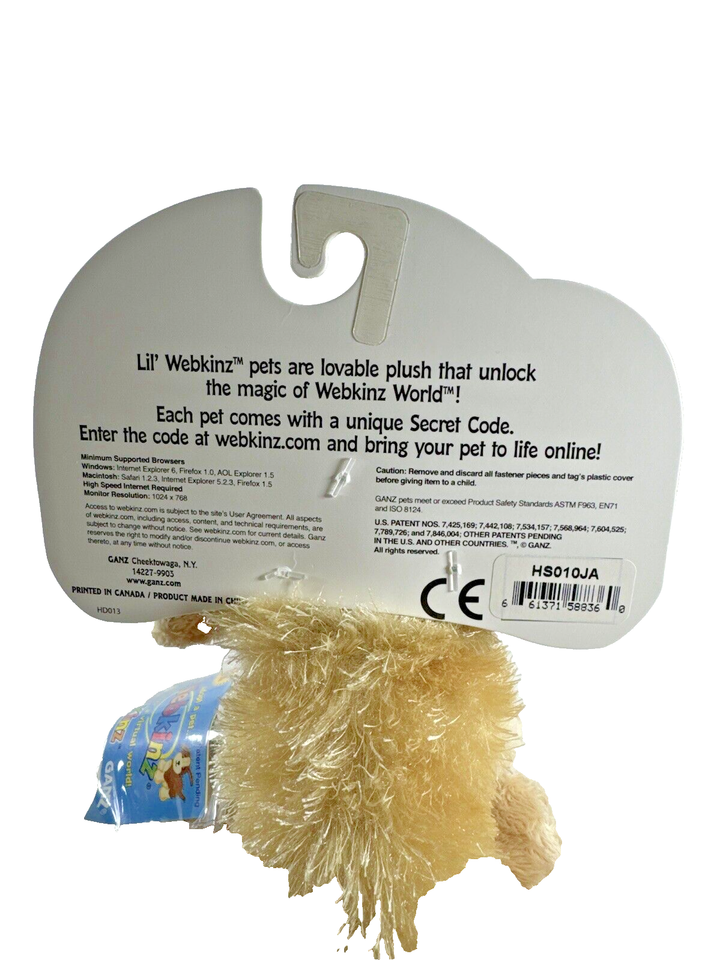 NEW Webkinz Golden Retriever Plush Dog Puppy Doll Mini Lil Kinz Code ...