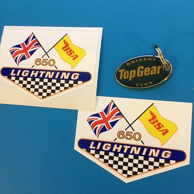BSA Lightning Vintage Classic Motorcycle Retro Stickers Decals 100mm 2 ...