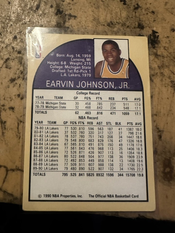 1990-91 NBA Hoops - #157 Magic Johnson On Card Auto. MVP. Number ...