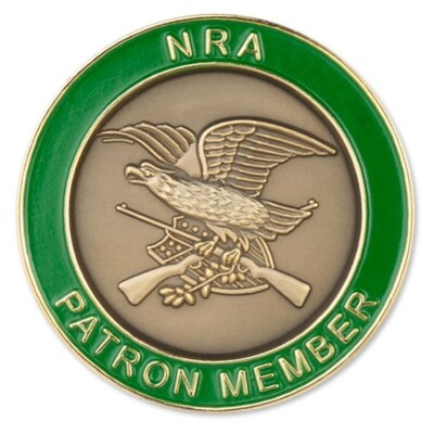 NRA Jumbo Antiqued Patron Life Member Lapel Pin Tie Tack Crest Logo Hat ...