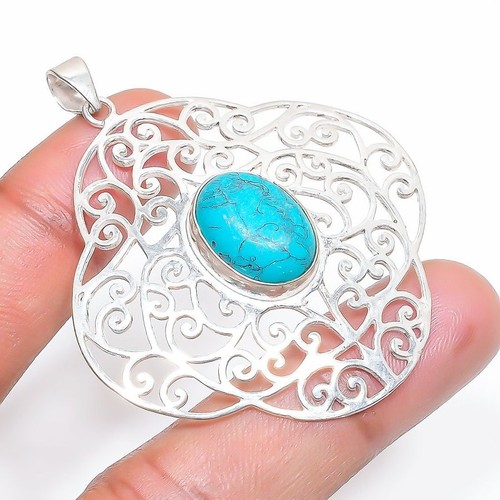 Santa Rosa Turquoise Oval Gemstone Pendant Handmade Dainty Jewelry 2.30 ...