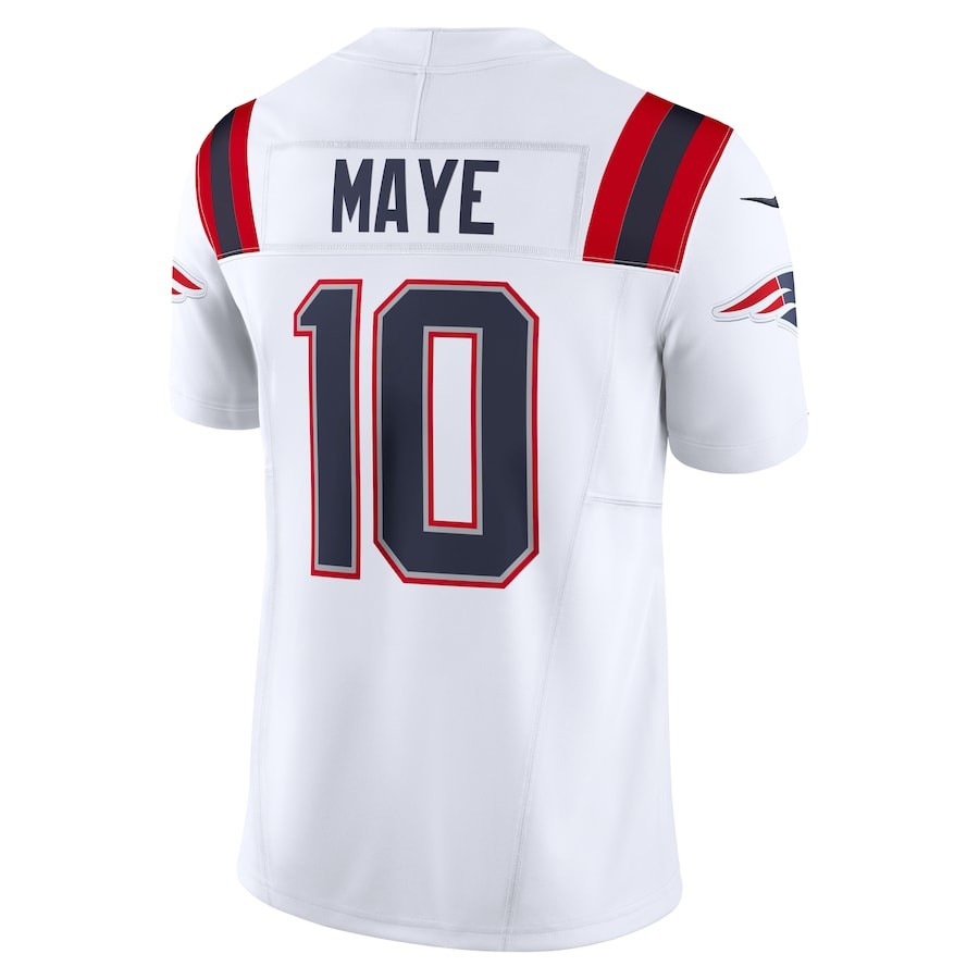 New England Patriots Drake Maye #10 Nike White 2025 F.U.S.E. NFL ...