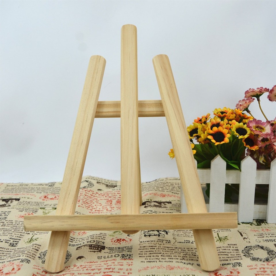 Mini Wooden Picture Frame Tripod Display Easels Stand for Phone Photo ...
