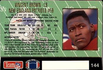 1993 Action Packed #144 Vincent Brown New England Patriots | eBay