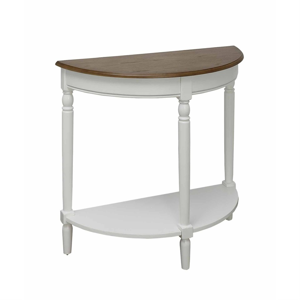 Ergode French Country Half-Round Entryway Table with Shelf - Driftwood ...