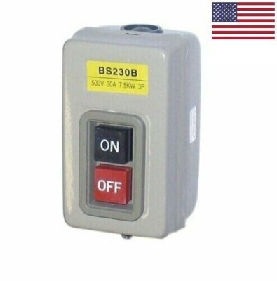 BENCH TOOL DRILL PRESS SWITCH PUSH BUTTON ISOLATOR METAL STARTER MOTOR ...