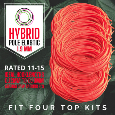 3 Metres - Hybrid Pole Fishing Elastic Size RED 11-15 (1.9mm) - Match ...