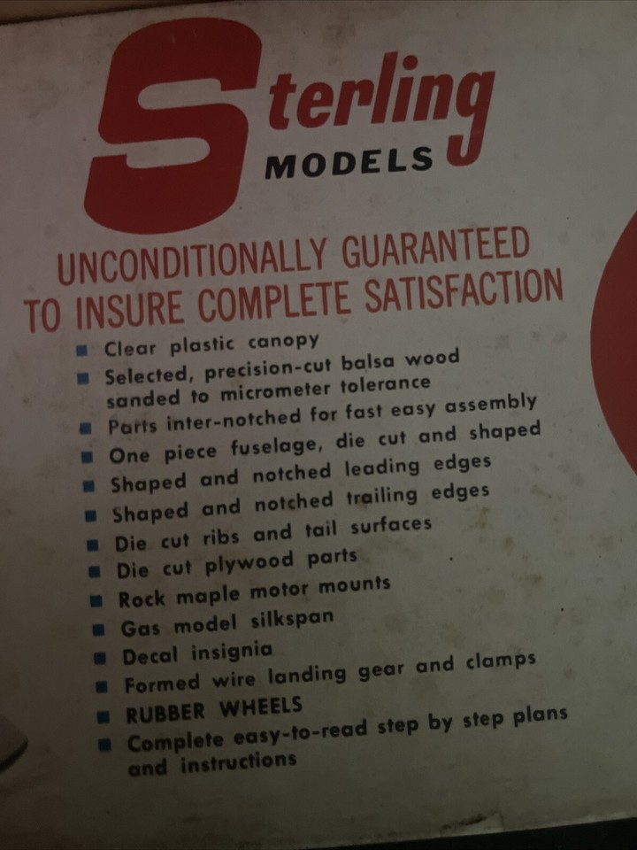 Sterling Ringmaster C/l Stunt Control Line Balsa R/c Model airplane Kit ...