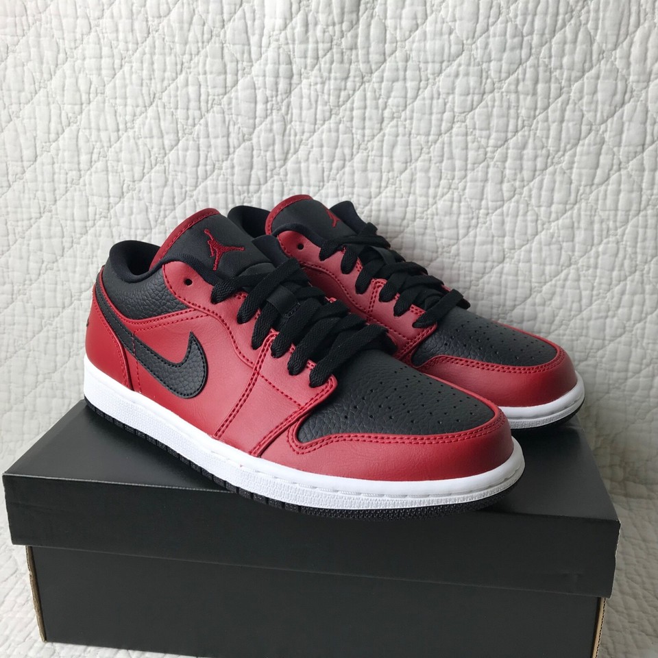 Nike Air Jordan 1 Low Shoes Men’s SZ 7.5 Reverse Bred Pebbled Swoosh ...