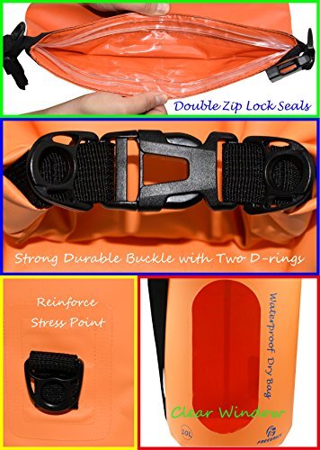 Waterproof Dry Bags Set of 3 Dry Bag with 2 Zip Lock Seals & Detachable ...