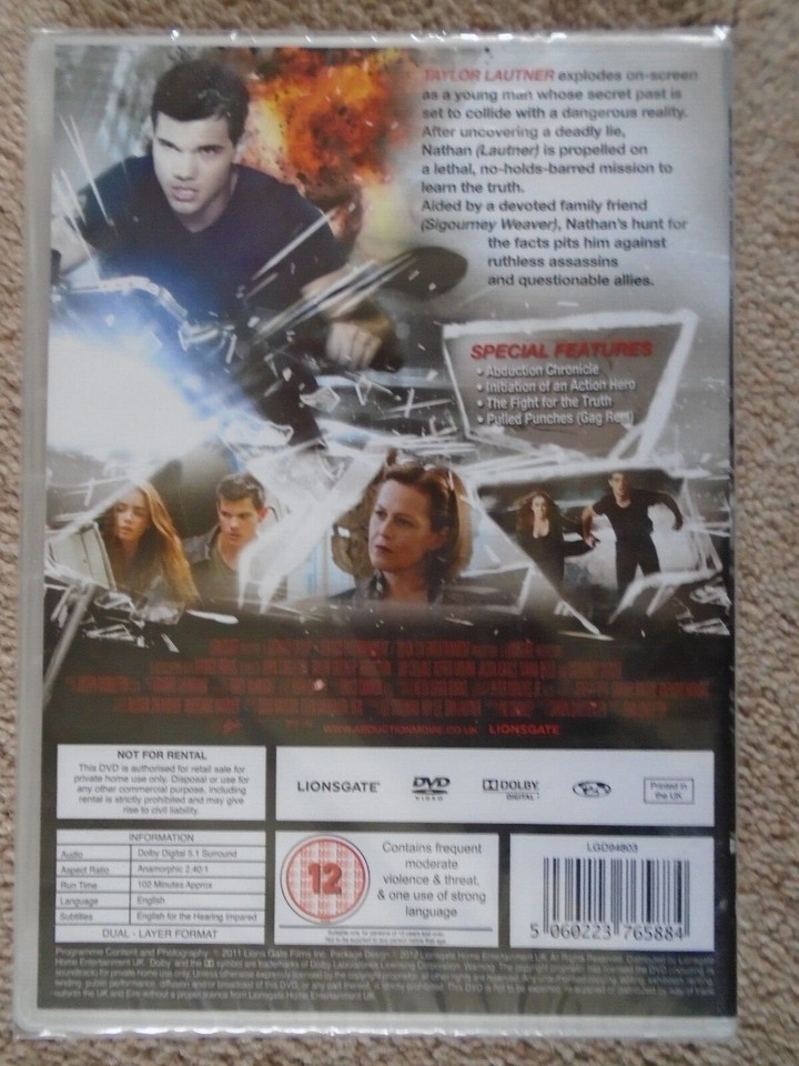 Abduction (DVD, 2012) Taylor Lautner New & sealed 5060223765884 | eBay