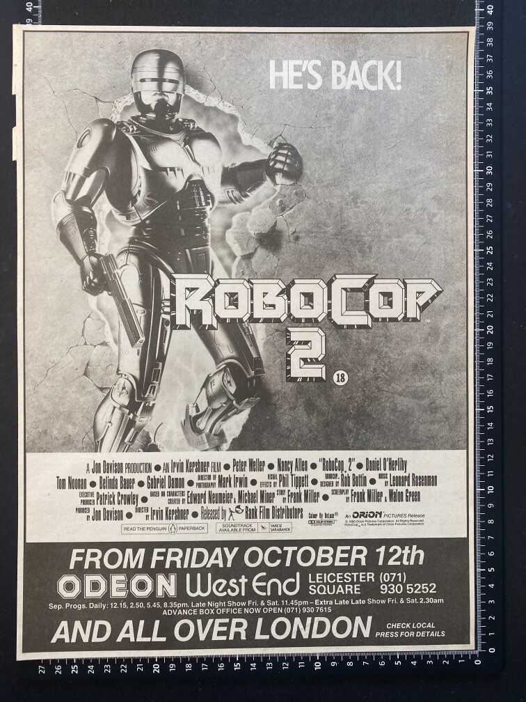 ROBOCOP 2 - 1995 VINTAGE POSTER SIZE ADVERT | eBay