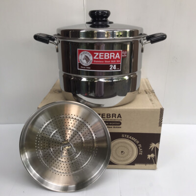 Thai Zebra Brand Sauce Pot with Steamer Plate Wisdom Worthy Stainless ...