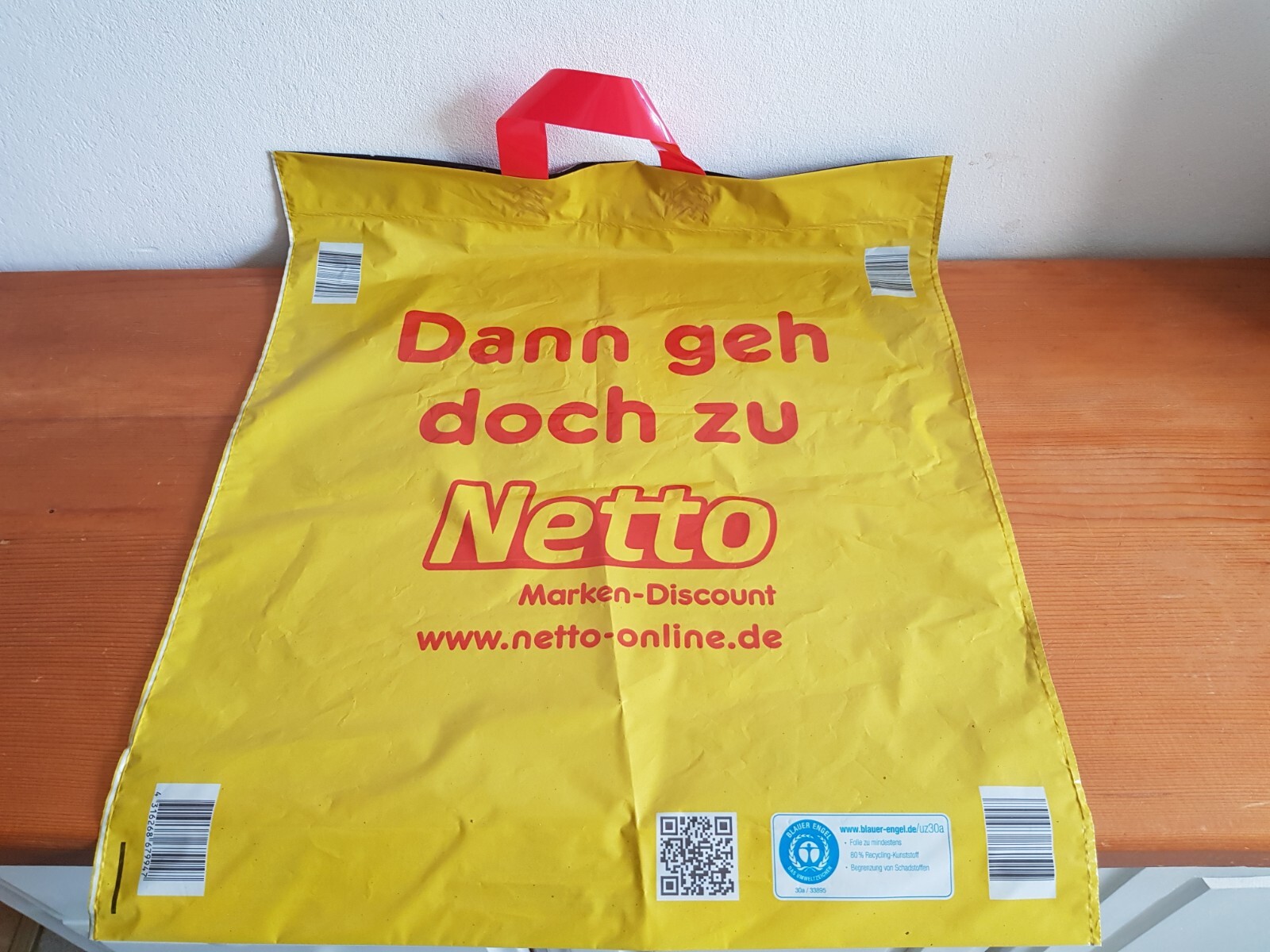 alte Plastiktüte Konvolut 4 x Netto Wintermotiv 44 x 50,5 cm Tasche ...