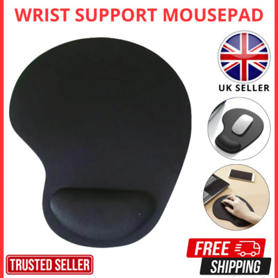 Mouse Mat Gaming Anti-Slip Large Pad PC, Computer Foam Black Wrist ...