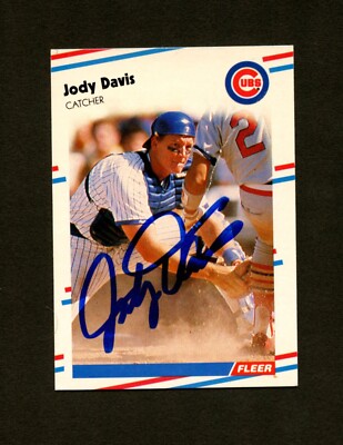 1988 Fleer Jody Davis #414 Autographed ~ Chicago Cubs | eBay