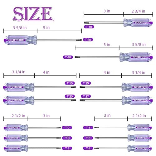 Torx Screwdriver Set 13 PCS Heavy Duty Torx Security Screwdriver T5 T1 ...
