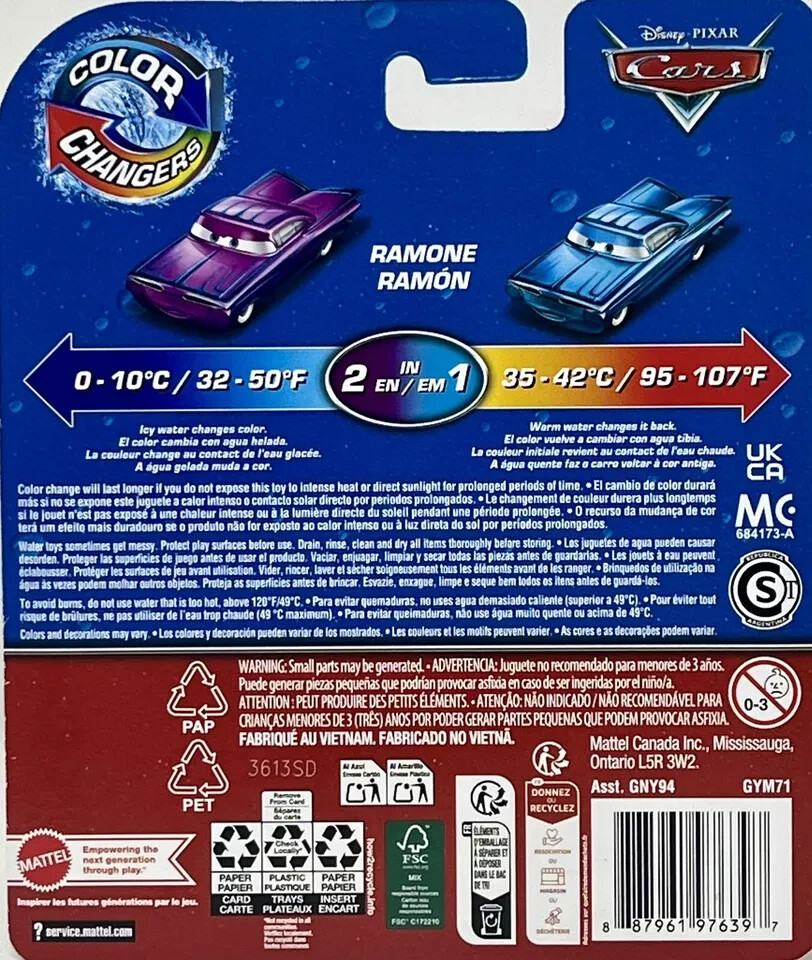 NEW MATTEL 1:55 DISNEY PIXAR CARS RAMONE/RAMON COLOR CHANGERS NO LONGER ...