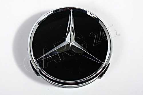 Original Felgendeckel Raddeckel Stern schwarz chrom MERCEDES 66470200 ...