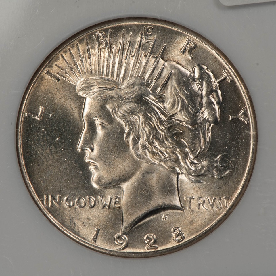 1928 $1 Silver Peace Dollar - Frosty Key Date - NGC MS 64 - SKU-B5792 ...