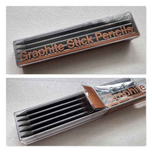 10 High Quality Graphite Stick Drawing Pencils (2 each: HB, 2B, 4B, 6B ...