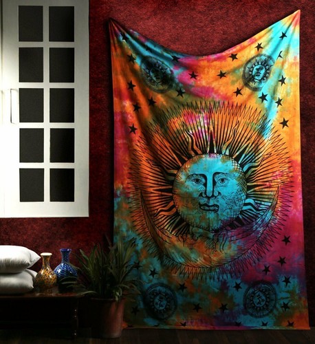 Good Morning Sun Start Mandala Hippie Single Bedsheet Tapestry Wall ...