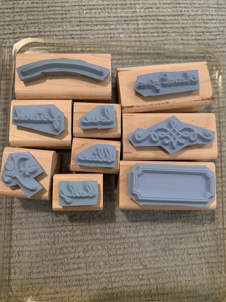 Stampin' Up! 2006 Noteworthy Sayings Love Thank You Wooden Rubber Stamp ...