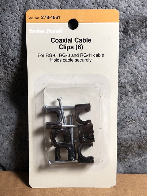 RadioShack Indoor/Outdoor RG6 RG8 RG11 Coax Nail-in Clips 278-1661 18 ...