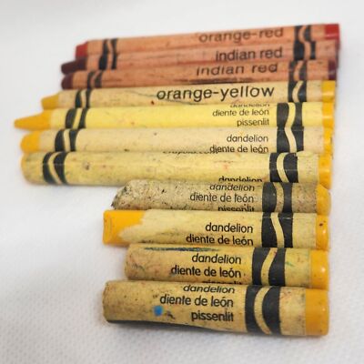11 Vintage Crayola Retired Colors Indian Red/Orange-Red/Orange-Yellow ...