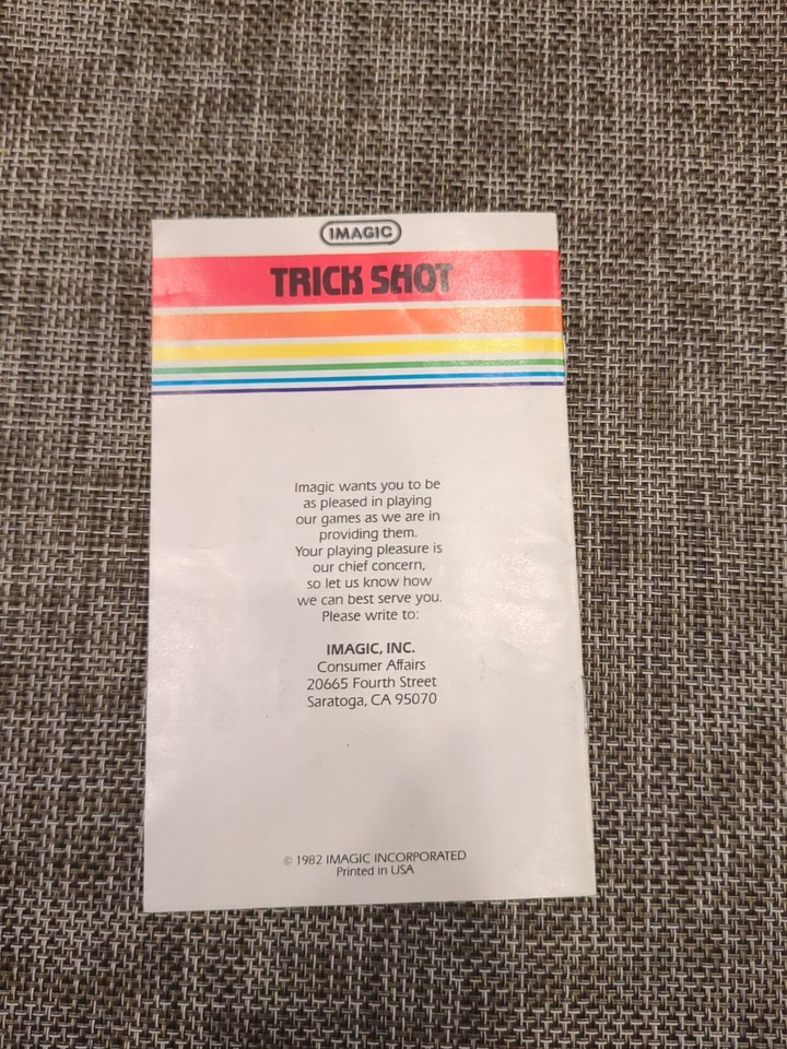 Trick Shot ATARI 2600 Original Vintage Instruction Manual Book | eBay