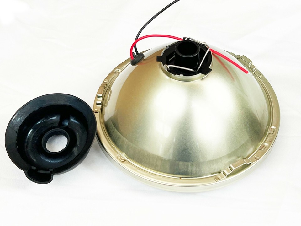 Pair 7" Flat H4 Classic Car Halogen Headlights Headlamp + Sidelight ...