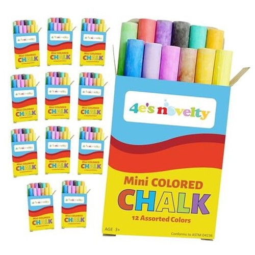 Mini Chalk Sets (12 Boxes) Sidewalk Chalk Party Favors Bulk Individual ...