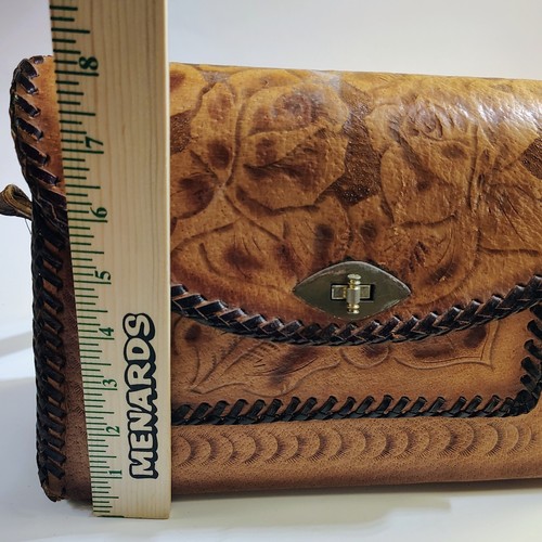Genuine Leather Hand Tooled Embossed Mexican Vintage Handbag Roses ...