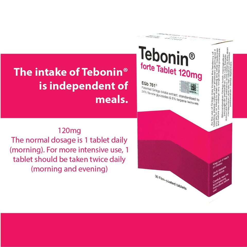 Tebonin Forte 120mg 30'S Ginkgo Biloba Extract For Vertigo, Tinnitus ...
