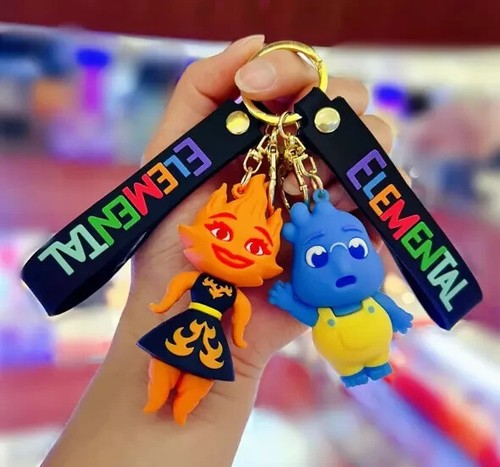 2PCS Disney Elemental Wade & Ember PVC Bags hanger Pendant Key Rings ...