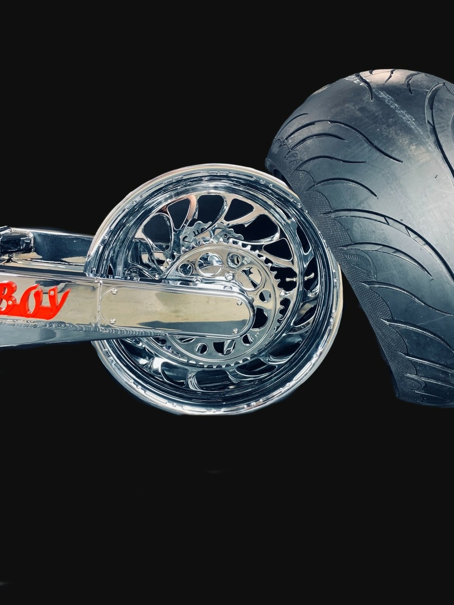 NINJA 360 FAT TIRE KIT CHROME HELLIAN WHEELS 3D LOGO 06-11 NINJA 360 FAT TIRE KIT CHROME HELLIAN WHEELS 3D LOGO 06-11