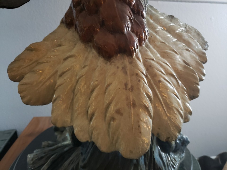 ED CHOPE The Fisherman ll Eagle Polychrome Edition Original Bronze ...