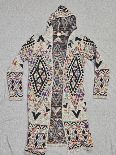 Northern Angel Sweater Womens Medium Multicolor Hooded Long Cardigan ...