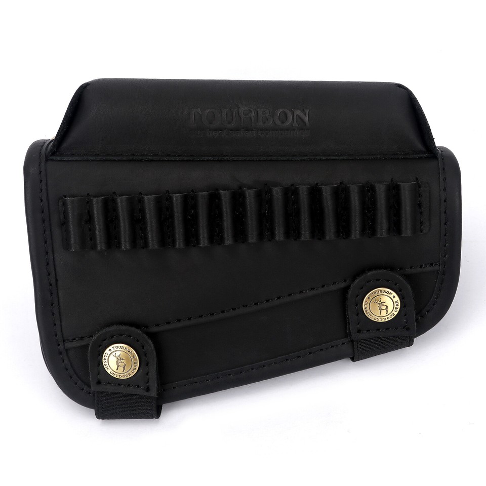 TOURBON .22LR PU/Leather Cheek Rest Shooting Rifle Butt Stock Ammo ...