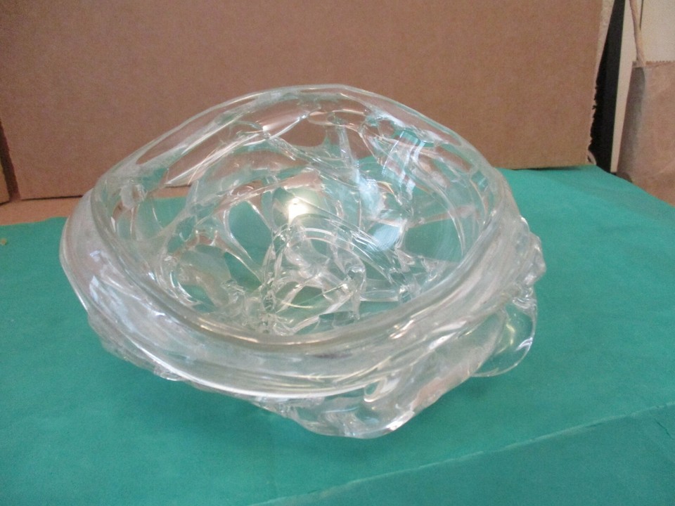 Rare Drew Smith Studio Art Glass Bowl Nest, 1984, Clear, OH USA | eBay