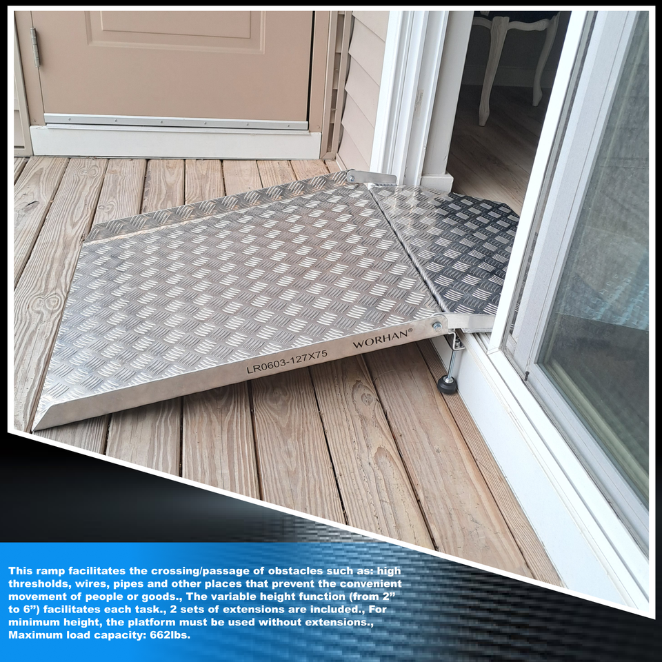 WORHAN® Rigid Threshold Ramp for Wheelchair Loading Platform Anodized ...