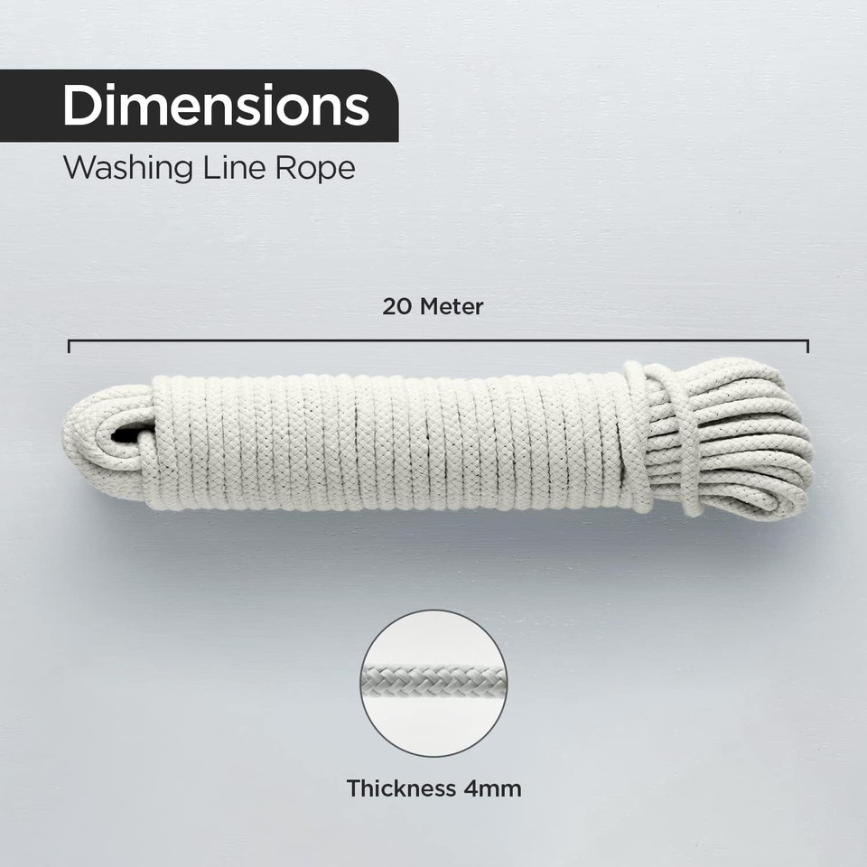 Washing line Rope Clothes Dryer Line Strong Cotton Rope Traditional ...