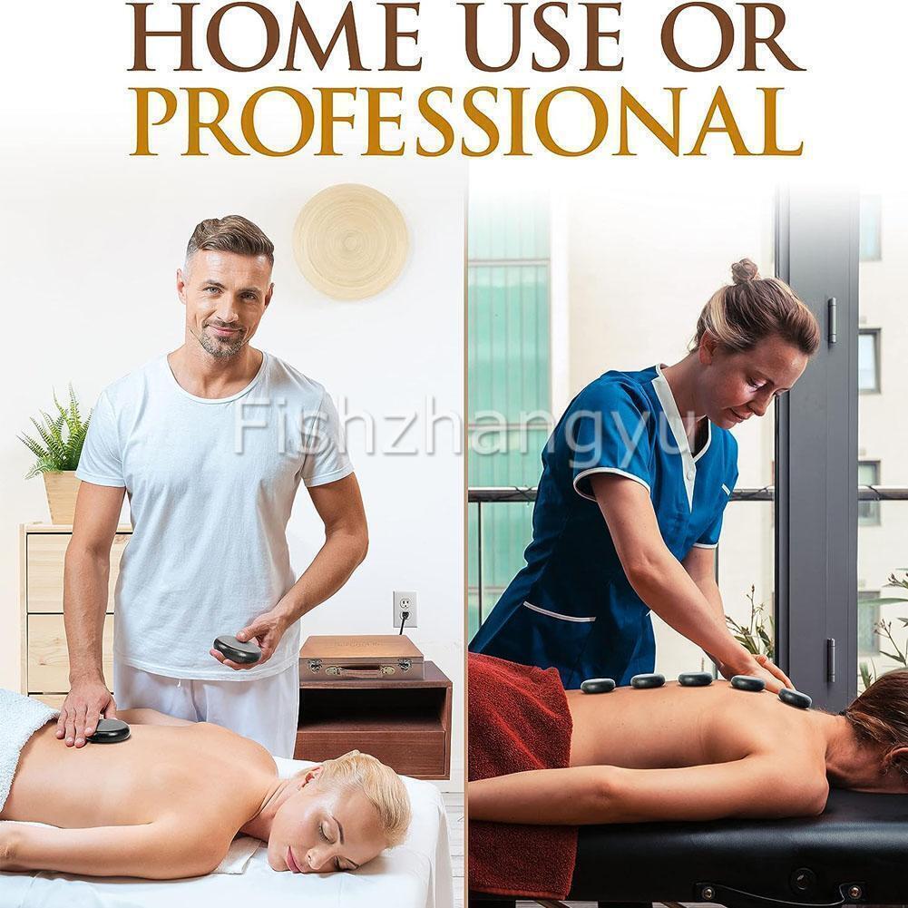 12X Hot Massage Stone Basalt Stones Kit Set Rock SPA Oiled Massager 8 ...
