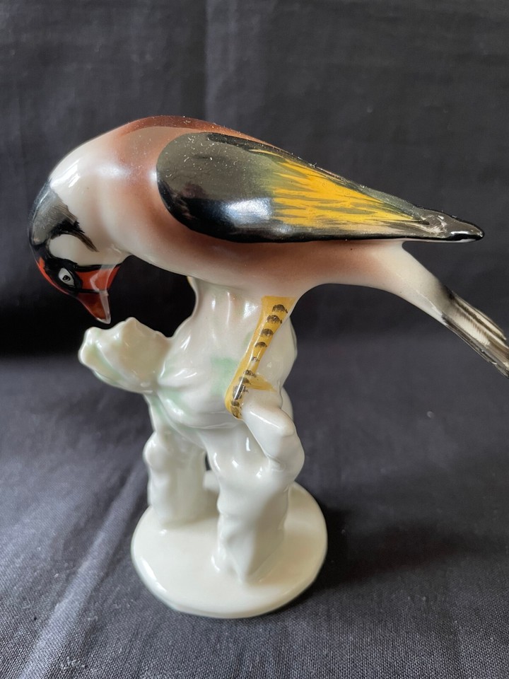Antique German porcelain bird red mark bottom | eBay