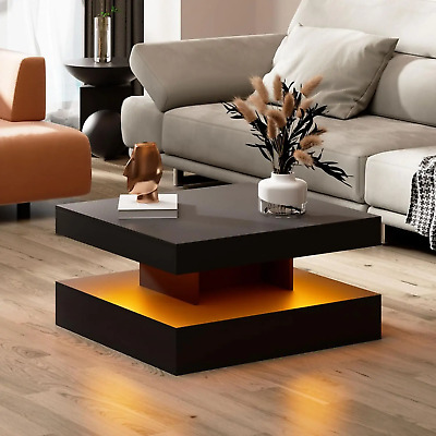 Modern LED Coffee Table with Storage & Display Shelf | eBay