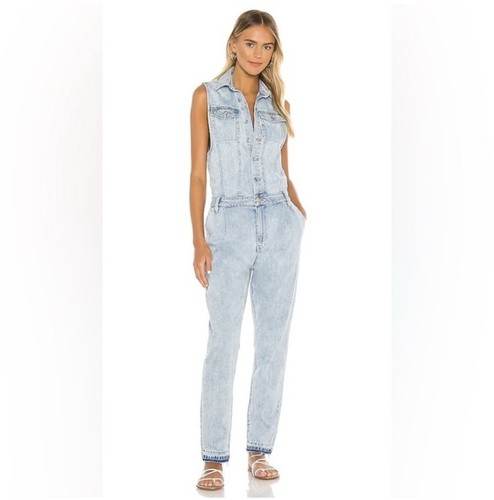 Free People Fast Cars Sleeveless Denim Jumpsuit Sz L | eBay