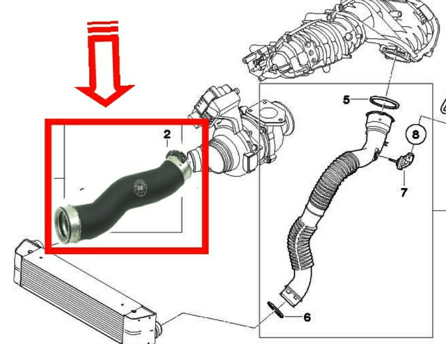 Ladeluftschlauch für BMW E90 E93 E82 E88 E84 2.0d xd 177PS 11617802753 ...